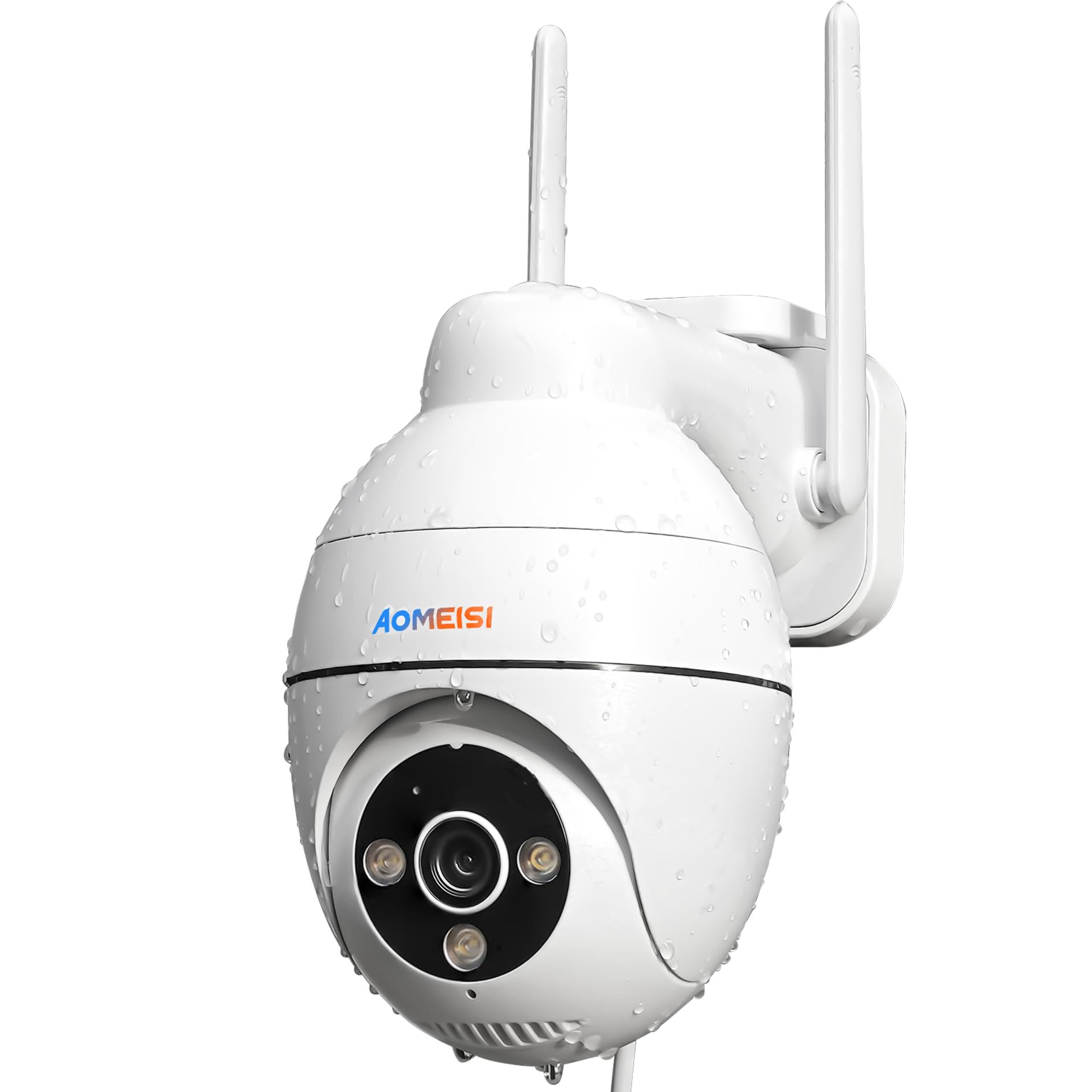 Aomeisi C2 5MP Security Camera Outdoor,Plug-in Cable,360°View Pan/Tilt,Two-Way Audio,Audible Flashlight Alarm,Motion Alert,SD Slot & Cloud Storage,Tech Support,Work with Alexa & Google Home,CloudEdge