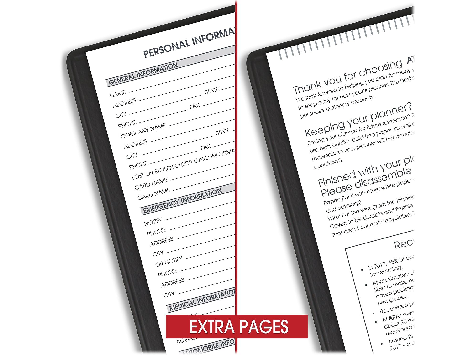 AT-A-GLANCE 2022 Weekly Planner, Hourly Appointment Book, 5" x 8", Small, 12 Months, Telephone/Address Pages, Black (7010005)