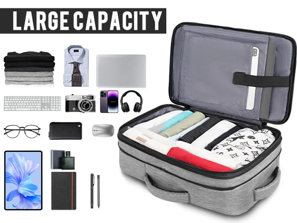 Carry on Backpack, 50l Large Travel Backpack with 3 Packing Cubes, Expandable Airline Approved 17inch Laptop Backpack, Business Weekender Daypack Overnight Luggage Duffel Bag Gifts for Men Women,Grey