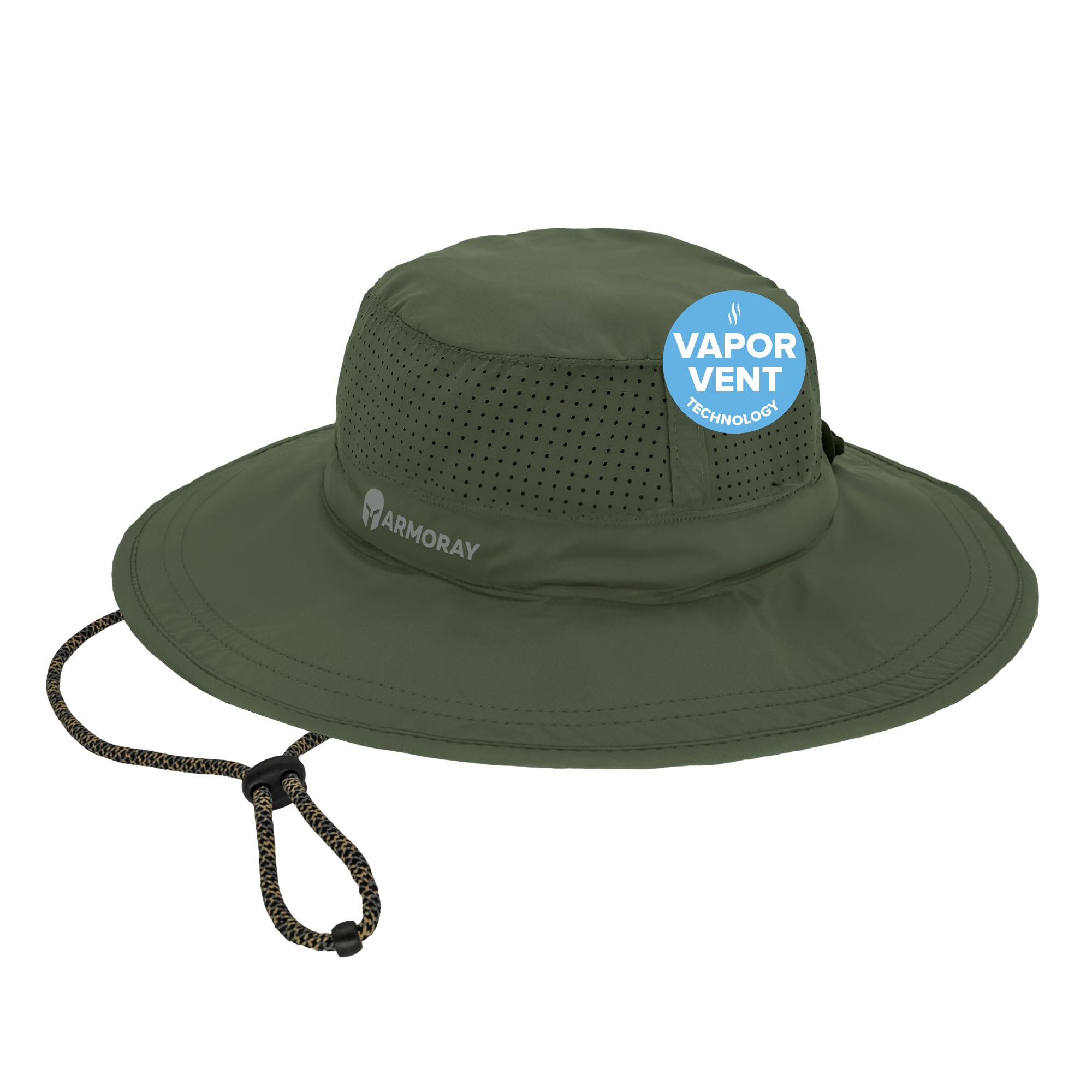 ARMORAY Cooling Boonie Bucket Hat - Wide Brim Adjustable Sun Hats for Men and Women - White