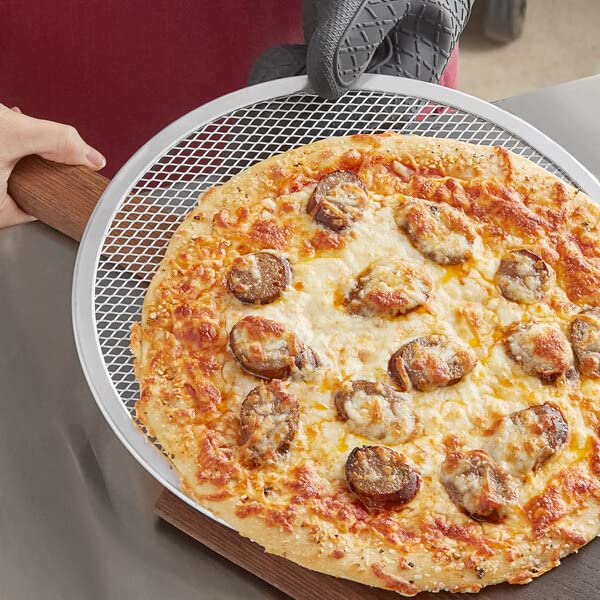 Bits N Things Pizza Screen 12 inch + 10 inch Seamless Round, 4 Pack Aluminum Mesh Pizza Screen (2 each size), Baking Tray for Home Kitchen Restaurant