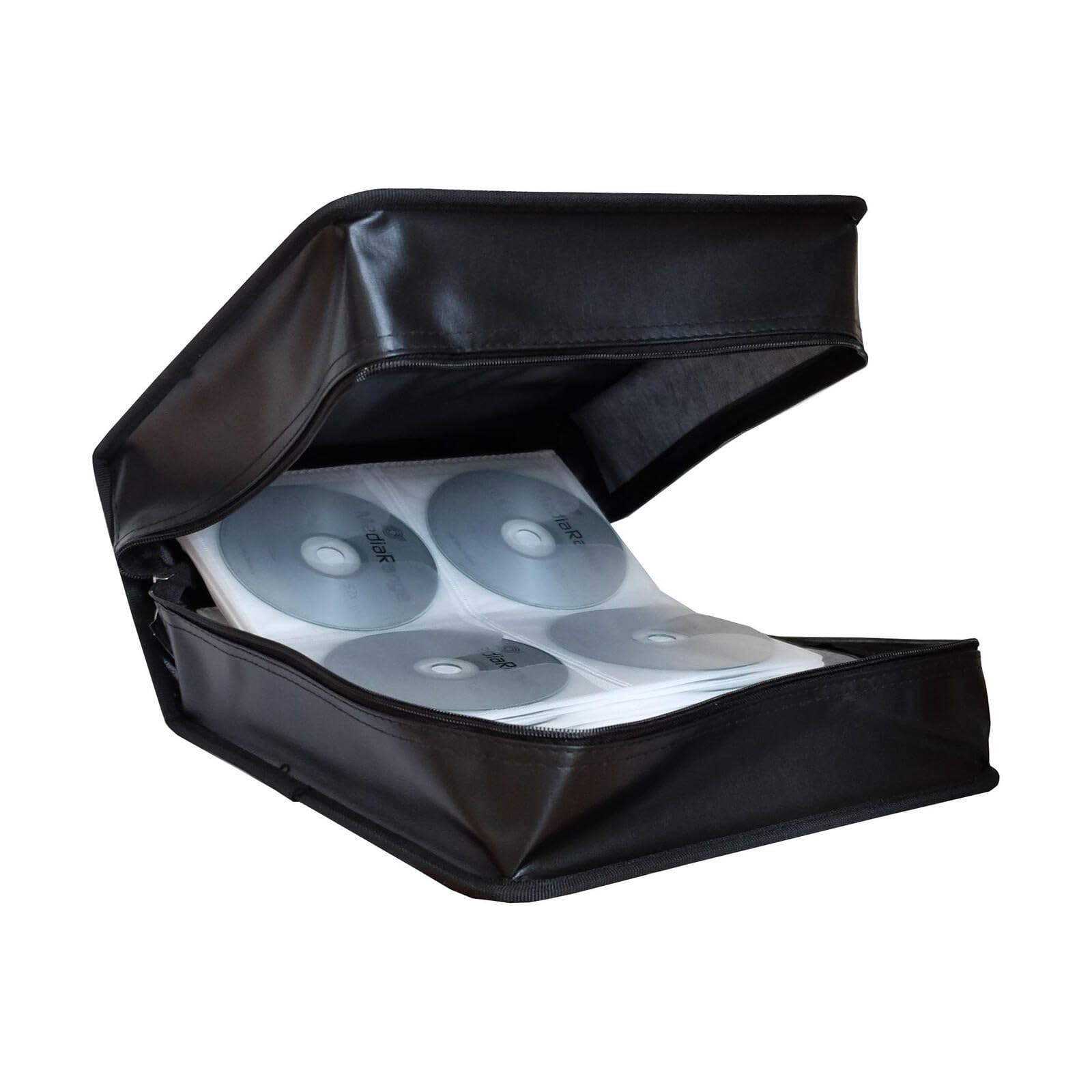 MEDIARANGE Archiving Folder for 400 Discs Imitation Leather Black