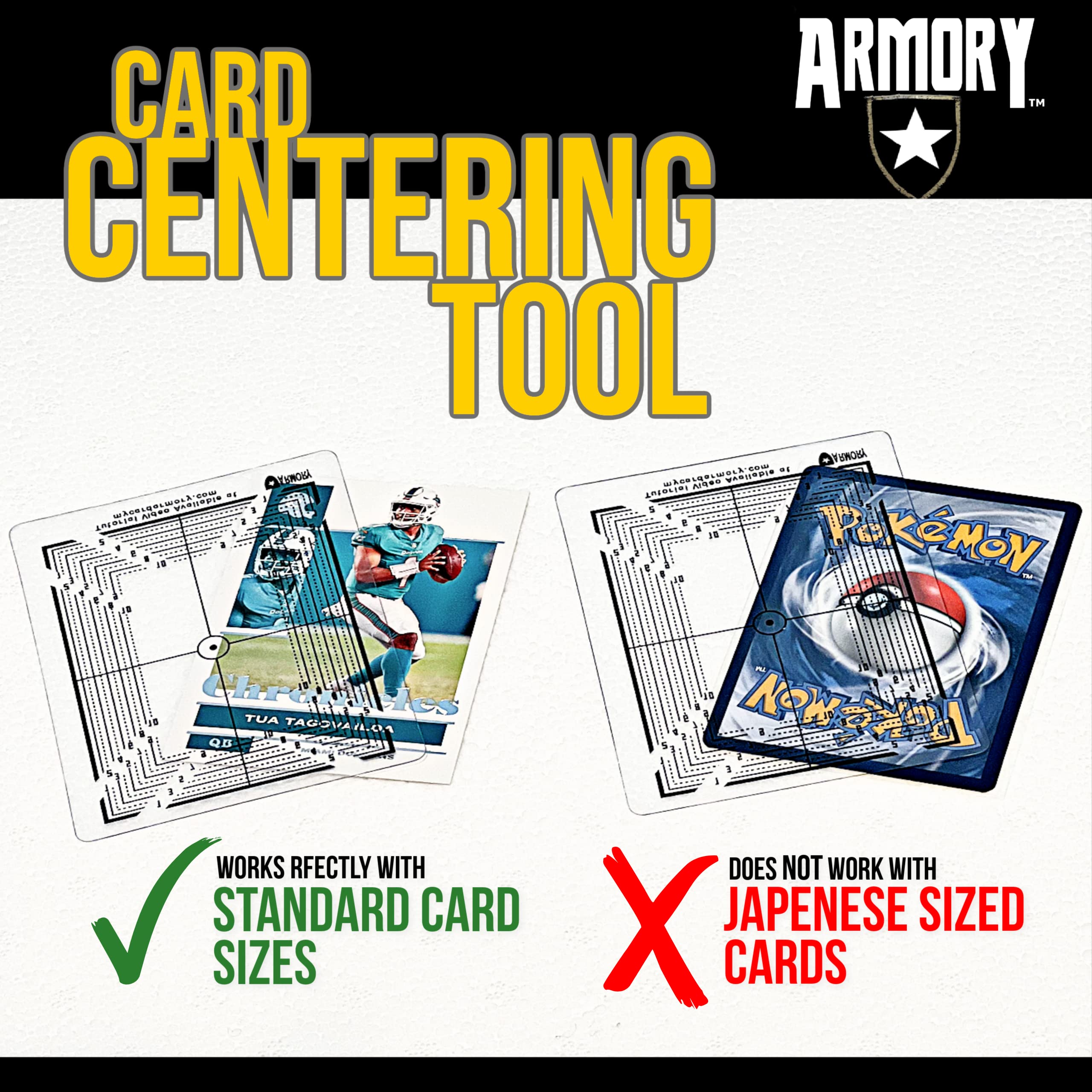 ARMORY Trading Card Centering Tool | Centering Tool for Standard Sized Trading Cards/Collectible Sports Trading Cards Panini Prizm Topps | Does NOT Work with Japanese Gaming Cards)