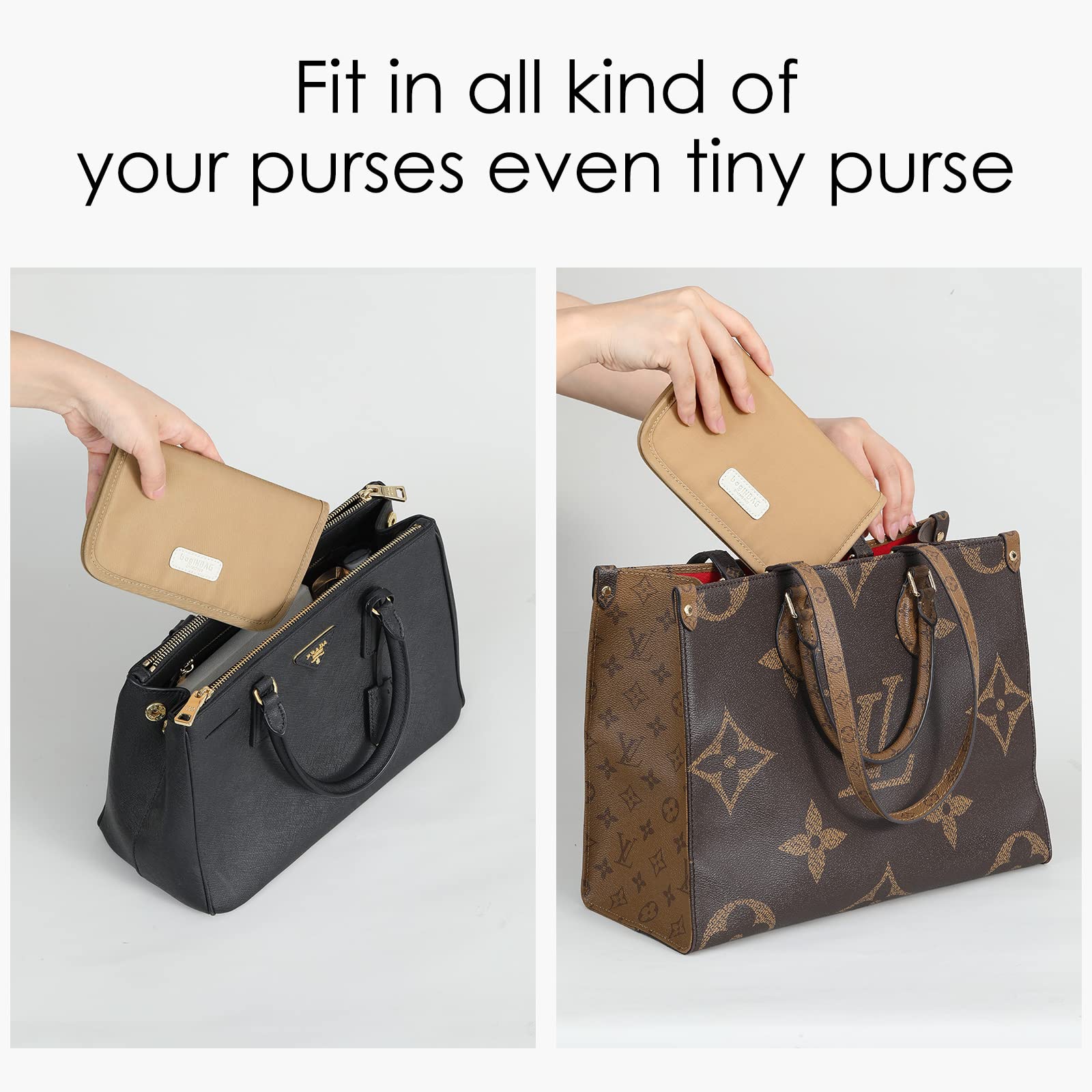 bagINBAG QIANPA Card Holder Wallet for Men & Women，Slim Wallet with Zipper Pocket，Minimalist Wallet RFID with Nylon Fabric