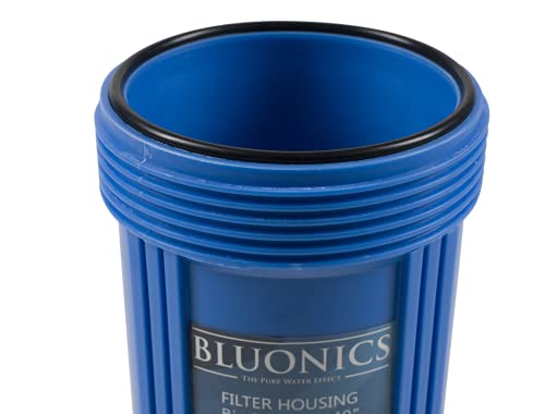 Bluonics 2 Pack of 10" Whole House Water Filter Housing System uses Standard Size 4.5 x 10 Cartridges - Complete with Wrench, Bracket and Screws