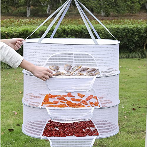 Bakidn Herb Drying Rack 3 Layer Hanging Mesh Net for Plants Hanging Drying Fish Net Foldable Hanging Mesh Dryer for Buds, Fruits, Hydroponics Flowers, Vegetables, Fish, or Clothes, Doll