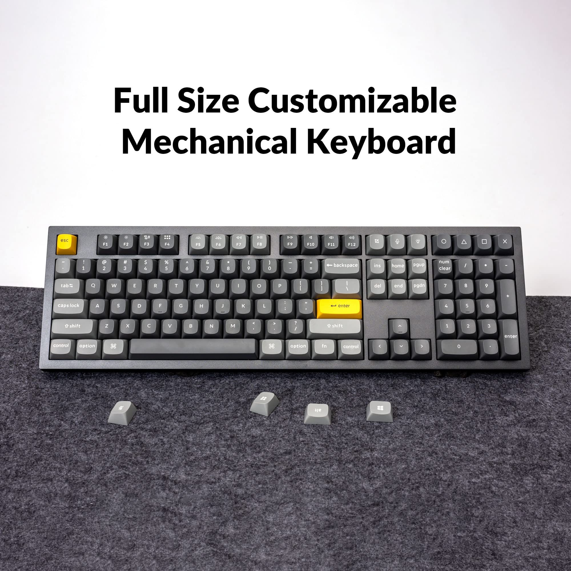 Keychron Q6 Wired Custom Mechanical Keyboard, QMK/VIA Programmable Macro, Full-Size Aluminum RGB Backlit, Double Gasket Hot-Swappable Gateron G Pro Brown Switch Compatible with Mac Windows Linux-Grey
