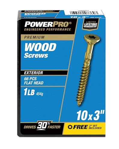 Power Pro Premium Exterior Wood Screws (#10 x 3") - 1lb Box
