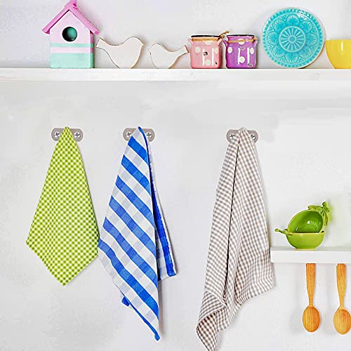 Bivethoi 12 Pcs Stainless Steel Screw Mounted Ceiling Hooks, Under-Shelf Clothes Hook, Heavy Duty Towel/Robe Coat Hook Hanger J-Shaped Hook for Bathroom Kitchen Cabinet Decoration