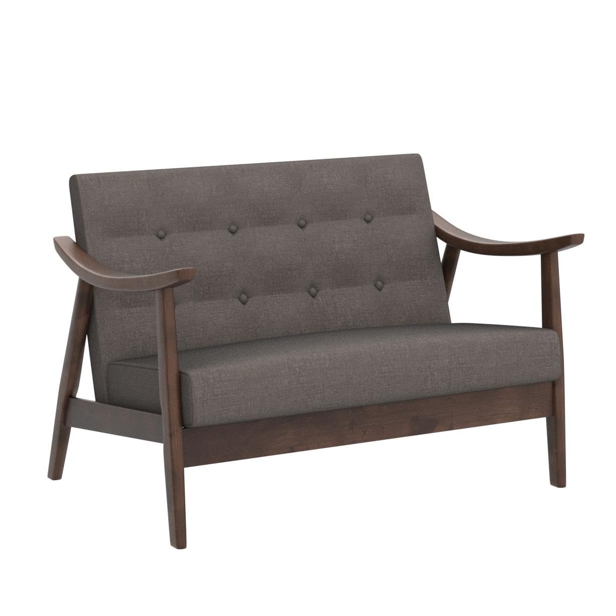 Christopher Knight Home Buda Mid-Century Modern Settee, Dark Gray, Brown