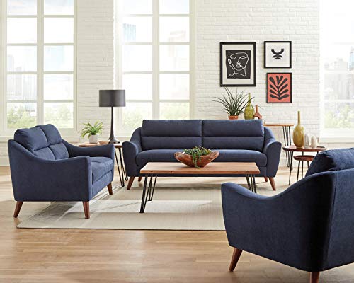 Coaster Home Furnishings Gano Sloped Arm Upholstered Loveseat Navy Blue