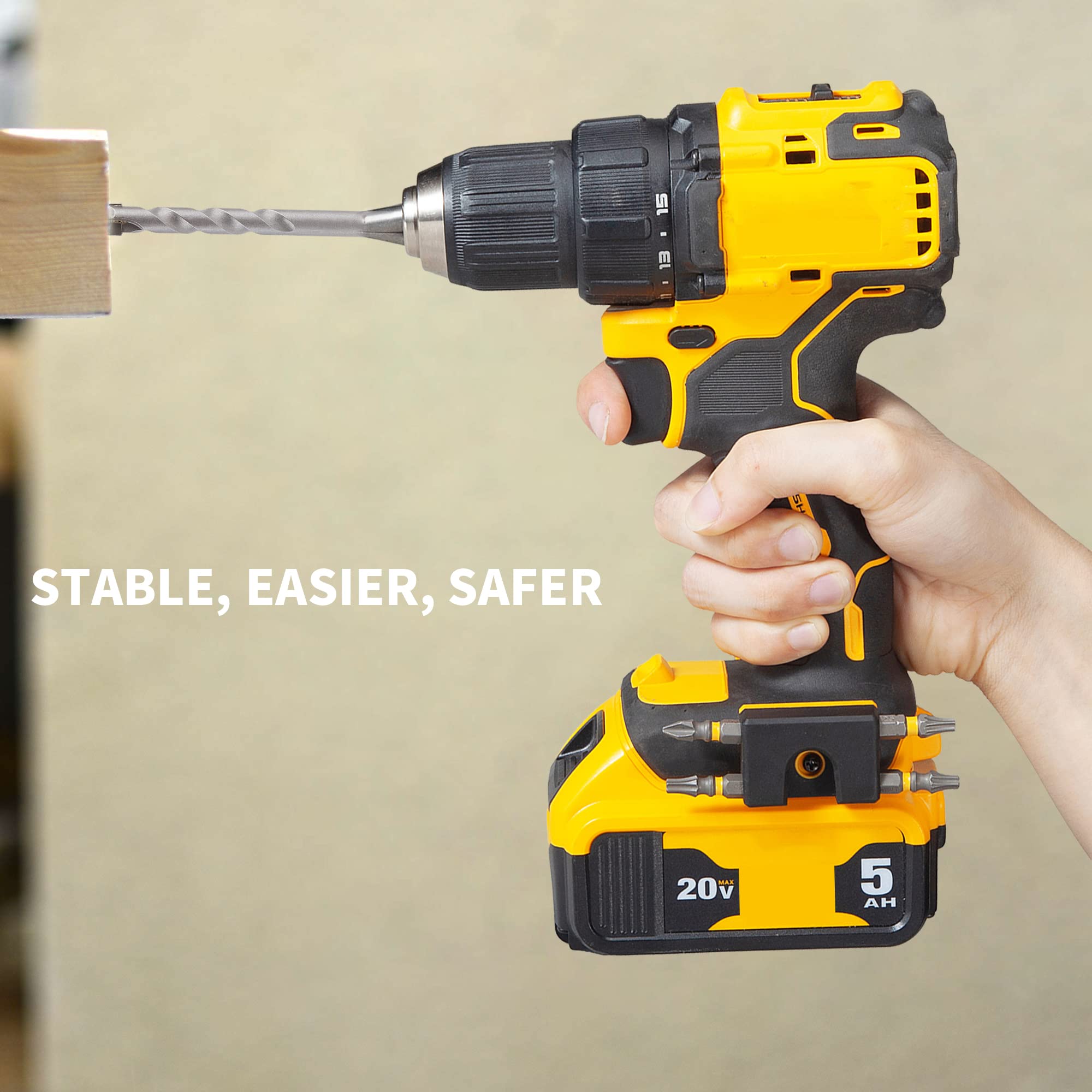 Bit Holder for Dewalt 20V Drill Bit Organizer for DeWalt Drills Carry Up to 4 Driver Bits on The Side of Your Power Tool or Driver (2 Pack)