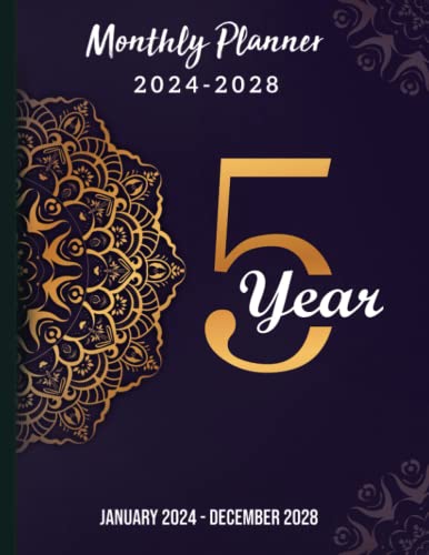 Five Year Planner 2024-2028 Monthly: 5 Year Planner and Monthly Calendar , Five year planner , 60 Months Calendar , Modern Mandala Cover (2024-2028 Monthly Planner)