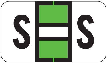 Doctor Stuff - File Folder Labels, Ringbook Sheets, Alphabet Letter S, POS 2000 - PP3R Match Compatible Alpha Stickers, Light Green, 15/16" x 1-5/8", 240 Labels per Pack