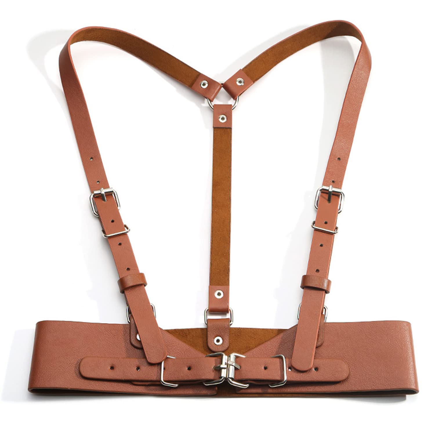 AONEWIN Women's Body Leather Harness Punk Belt Skinny Body Adjustable Suspender For Dresses