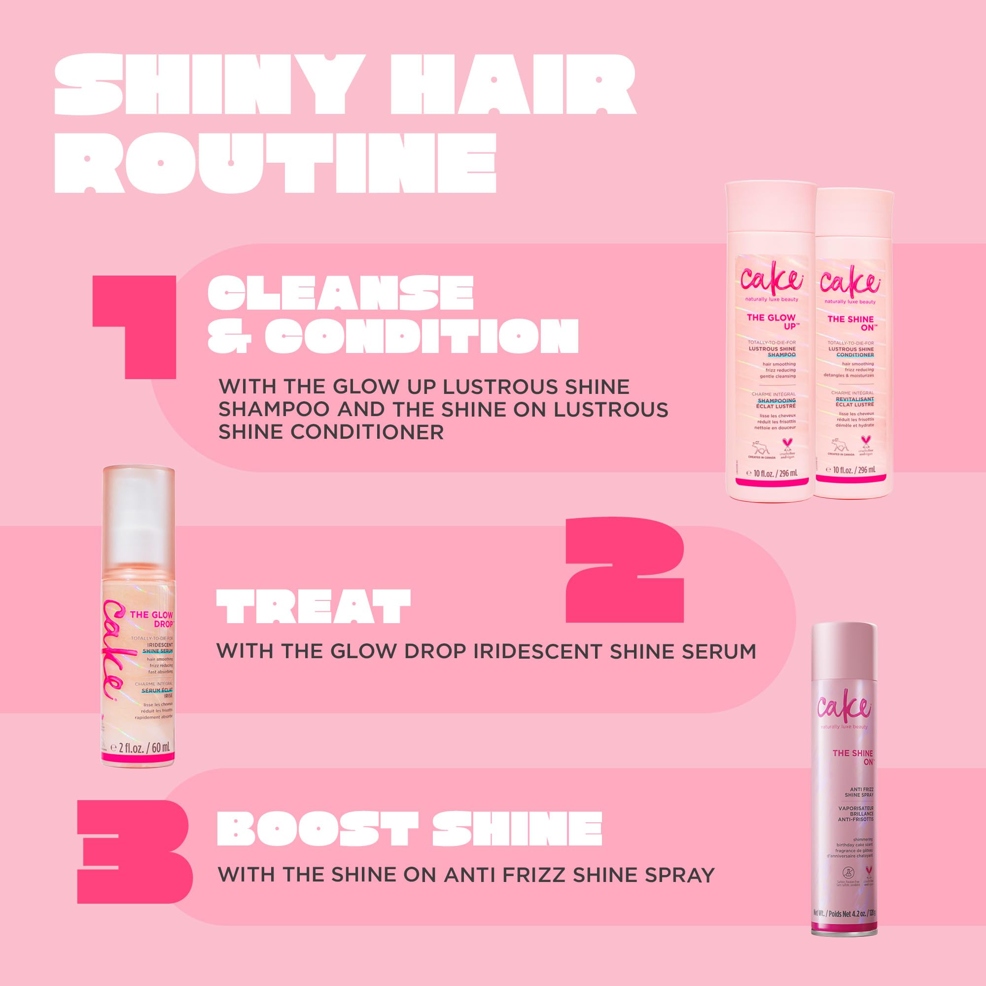 Cake Beauty The Glow Up Lustrous Shine Shampoo, Vegan and Sulfate-Free, 10 oz