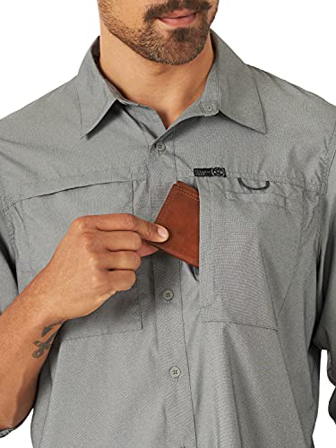 ATG by Wrangler Men's Big & Tall Long Sleeve Hike to Fish Shirt, Mist, 4X