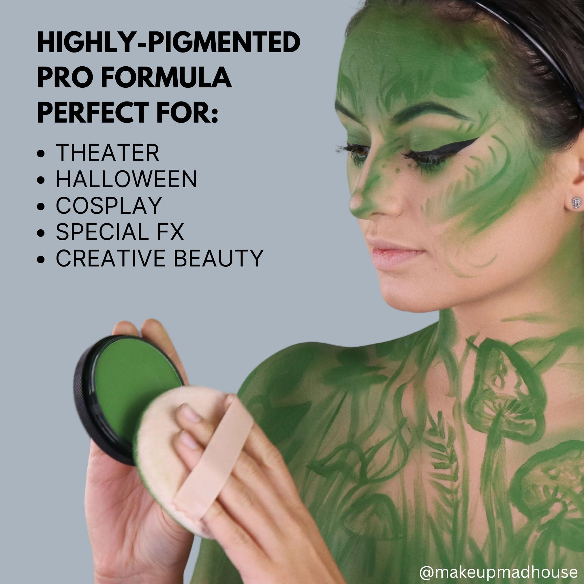 Mehron Makeup StarBlend Cake Makeup | Wet/Dry Pressed Powder Face Makeup | Powder Foundation | Blue Face Paint & Body Paint 2 oz (56g)