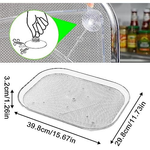 BJHZTC Lazy Susan Turntable Organizer for Refrigerator, 15.67'' Clear Rectangular Fridge Organizer Storage, Lazy Susan for Cabinet, Table, Pantry, Kitchen, Countertop