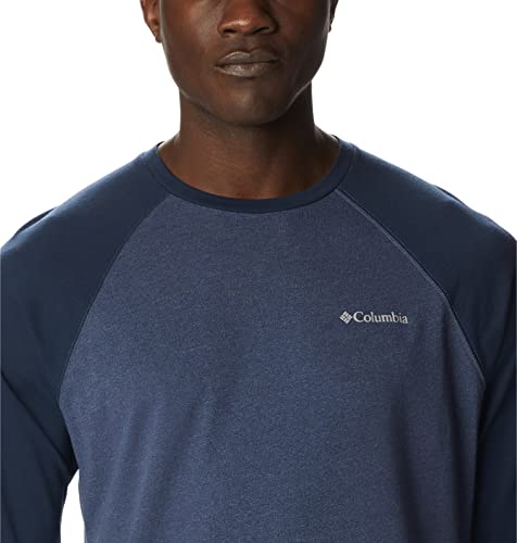Columbia Men's Thistletown Hills Raglan Tee, Dark Mountain/Collegiate Navy Heather, Large