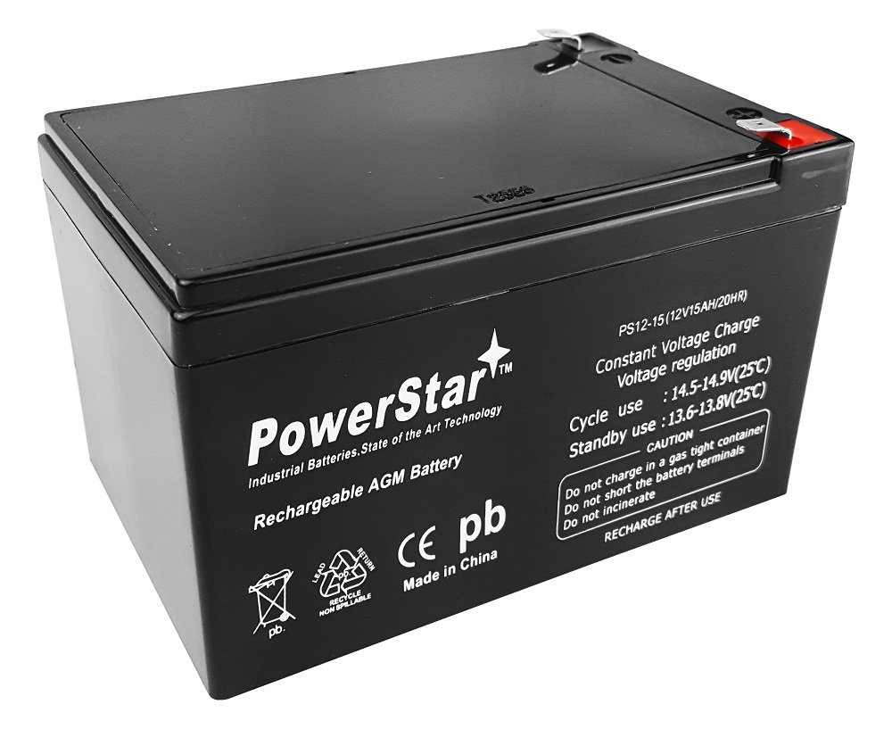 PowerStar® 12V 15AH SLA Battery Replaces cb12-12 np12-12 bp12-12 es12-12 ub12120-2PK