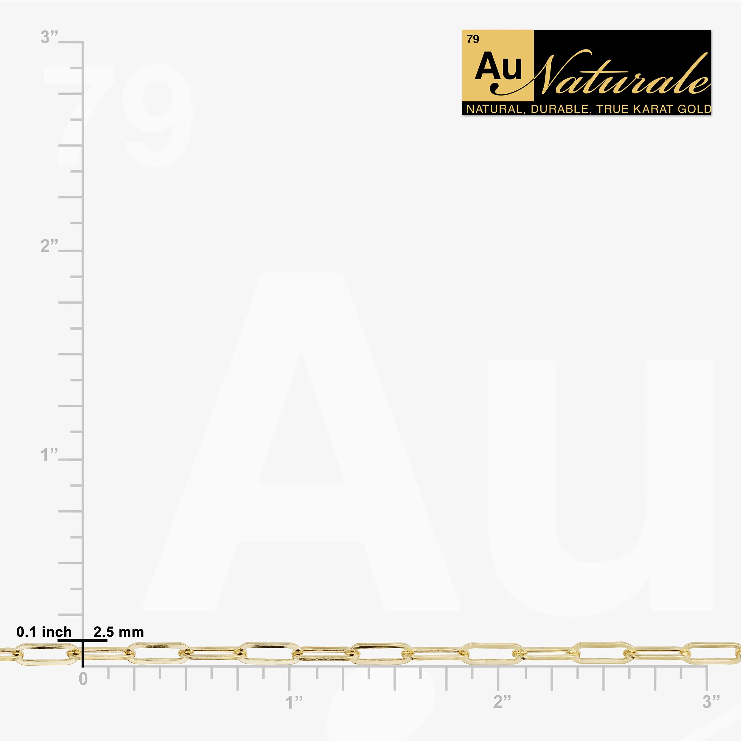 Au Naturale 14k Yellow Gold Paperclip Link Chain Necklace (2.5 mm, 18 inch)