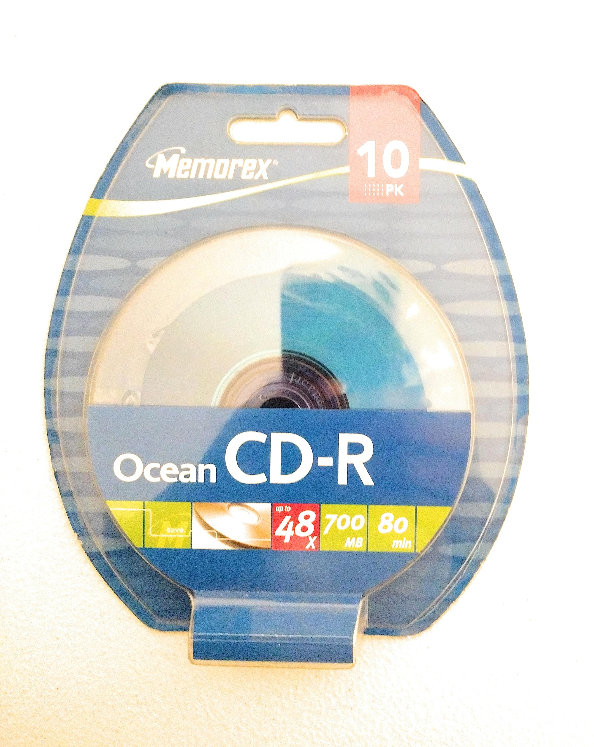 Memorex Cool Color Designer CD-R Media Blister Pack, Blue, 700MB/80 Minutes, Pack of 10 Discs