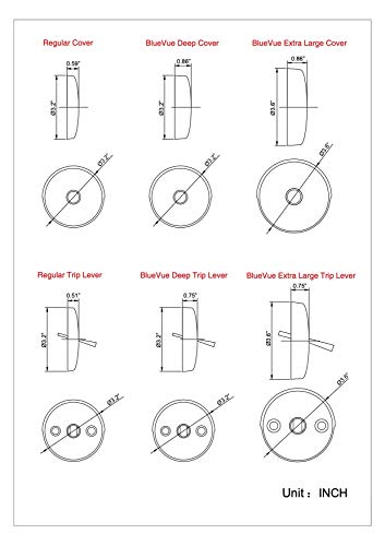 BlueVue 3-5/8"" Overflow Gasket Kit with Overflow Cover for Stopping Tub Leaks, Chrome