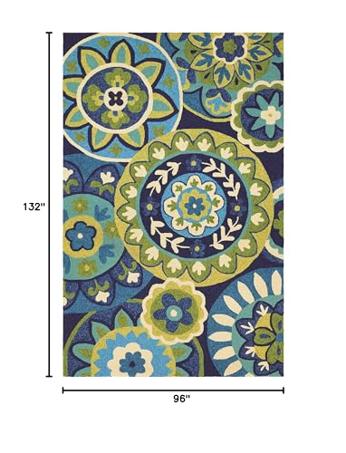 Couristan Covington Rip Tide/Ocean-Green, Indoor/Outdoor (8' x 11') Area Rug