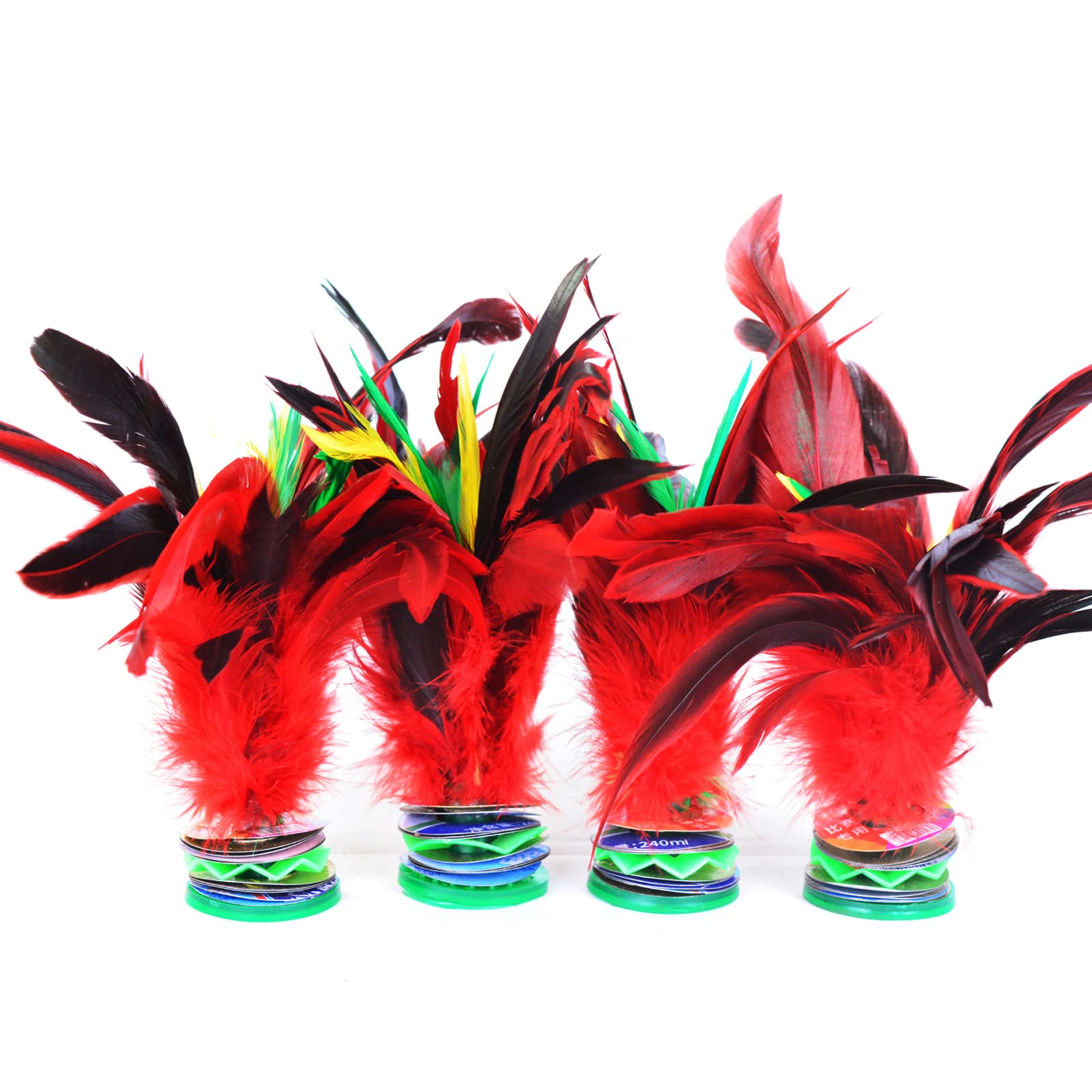 Baitaihem 4 Pack Colorful Kick Shuttlecock Fancy Chinese Jianzi Foot Sports Outdoor Game