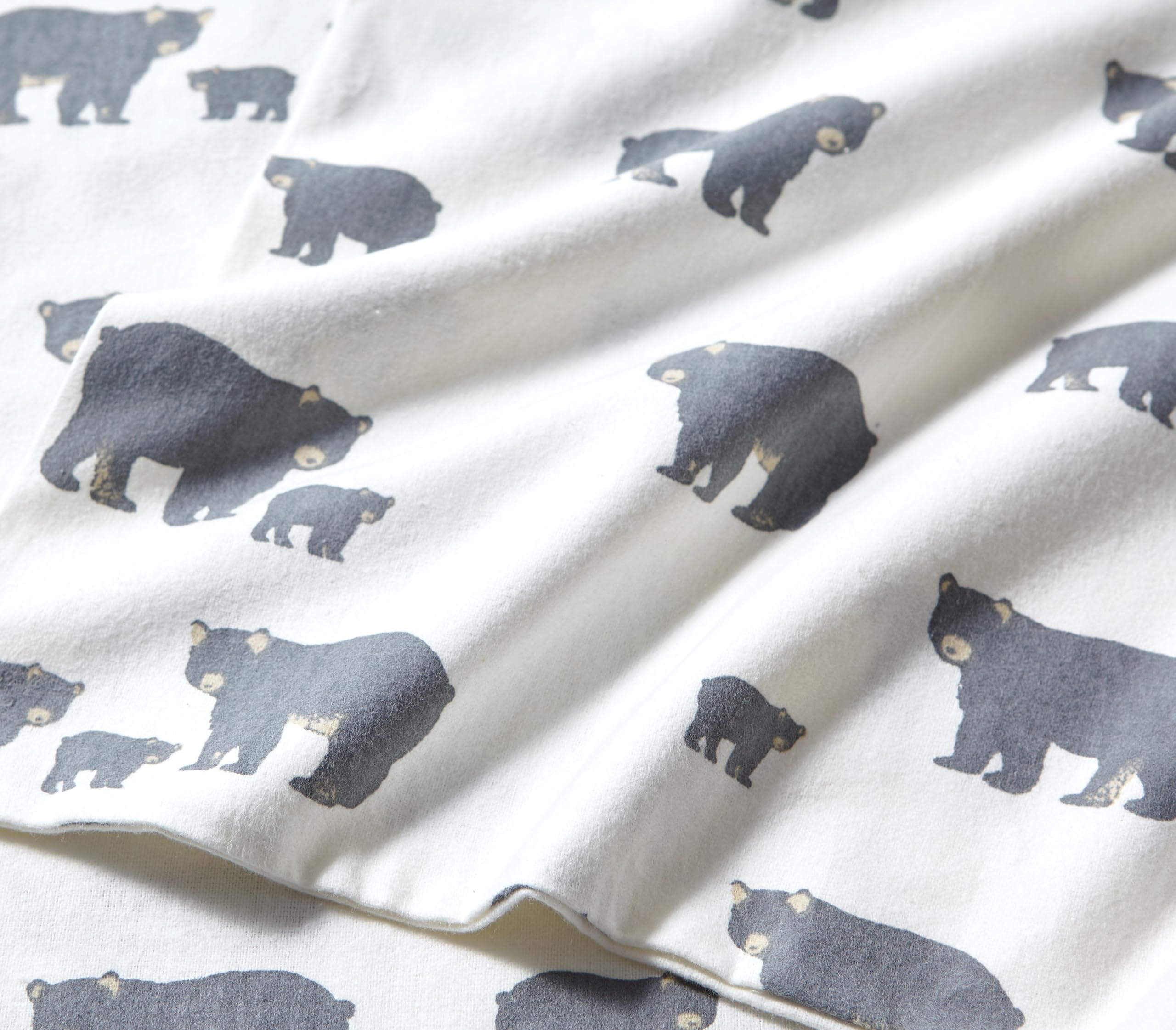 Eddie Bauer - Queen Sheet Set, Warm Breathable Cotton Flannel Bedding with Deep Pockets, Brushed for Extra Softness, Cozy Home Decor, Oeko-Tex Certified (Bear Family, Queen)
