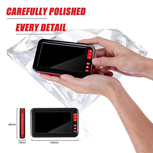 BHVXW 2M/5M/10M 8mm F200 Endoscope Camera 1080P with 4.3 Inch Screen Display 2000mAh 8 LED Light Inspection Borescope Camera (Size : 2M)