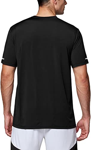 ATHLIO Men's Workout Running Shirts, Sun Protection Quick Dry Athletic Shirts, Short Sleeve Gym T-Shirts, 3pack Reflective Black/Black/Black, Small