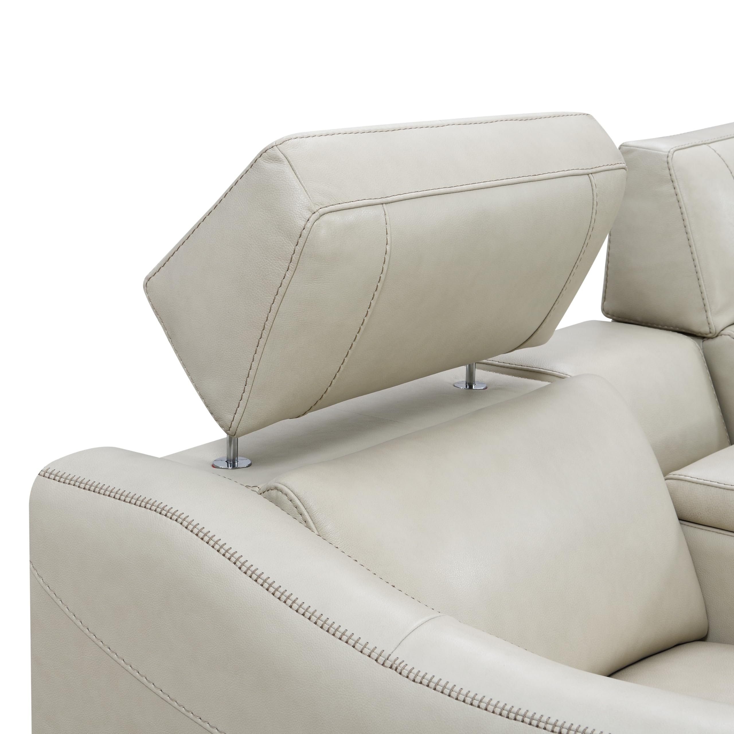 Steve Silver Furniture Ivory Dual-Power Leather Loveseat, Wall Saver Design, Transitional Style, Top Grain Leather, USB Charging Port, Power Headrest and Power Footrest, 39" D x 71" W x 38" H, Ivory