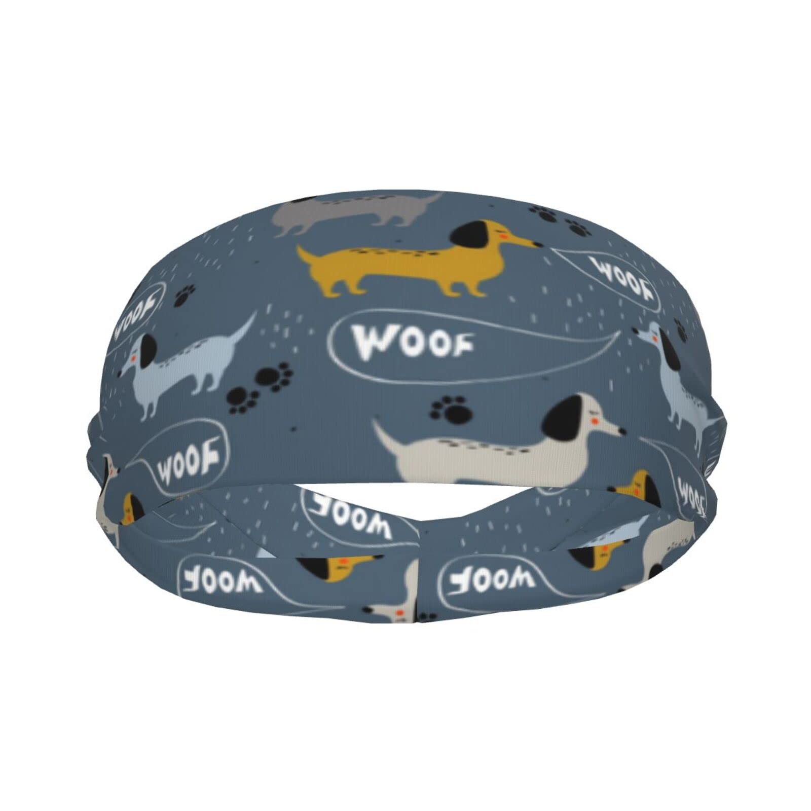 Athletic Headband Dachshund Woo Moisture Wicking Non-Slip Sweatbands