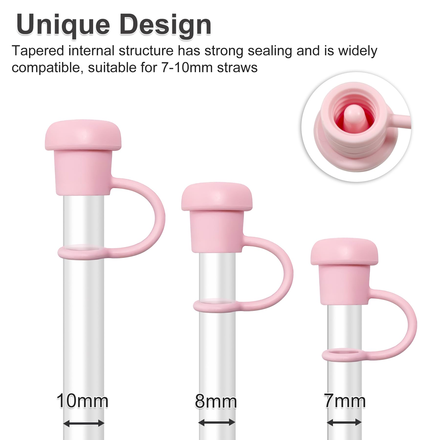Aucern 6 Pcs Silicone Straw Covers Caps Compatible for Stanley Cup 30 40 oz, 0.4in/10mm Diameter Cowboy Hat Dust-Proof Straw Cap for Water Bottle, Cute Cloud and Mushroom Accessories for Stanley Cups