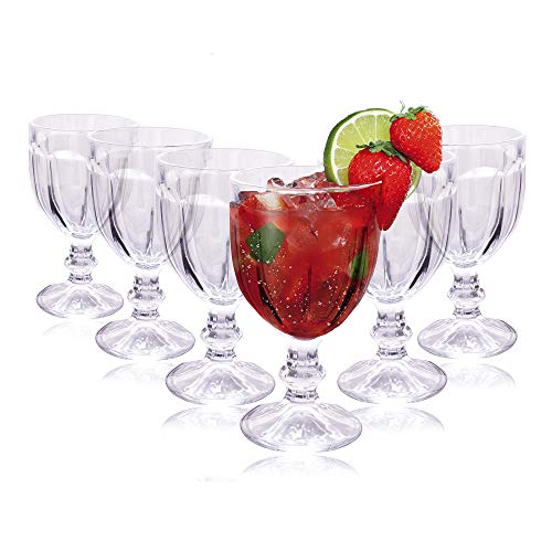 Bezrat Belgian Beer Glass Set of 6 - Craft Brews Belgian Style Stemmed Beer Glasses (7-Ounce)