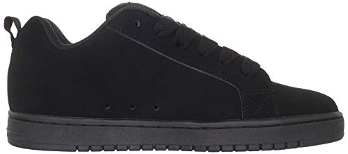 DC mens Court Graffik Casual Skate Shoe, Black/Black/Black, 9.5 US