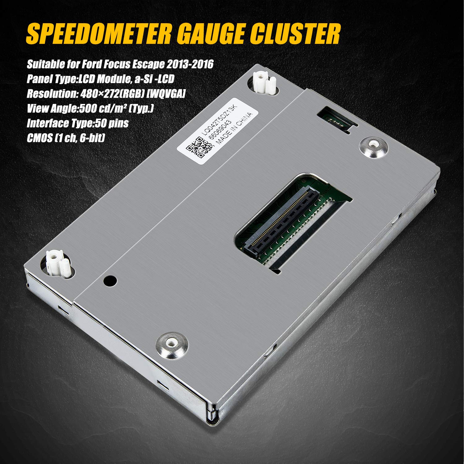 Ardour Van Tepeng Color Display Speedometer Gauge Cluster Screen Compatible with 2013 2014 2015 2016 Ford Escape Focus 150 MPH dials Replace LQ042T5DZ11 LQ042T5DZ13A
