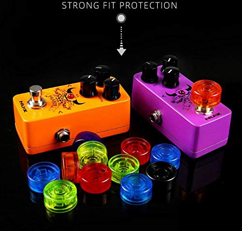 Dopro Guitar Effect Pedal Footswitch Toppers Effect Foot Nail Caps Pedal Protection Cap with Multi Colors 8-Pack
