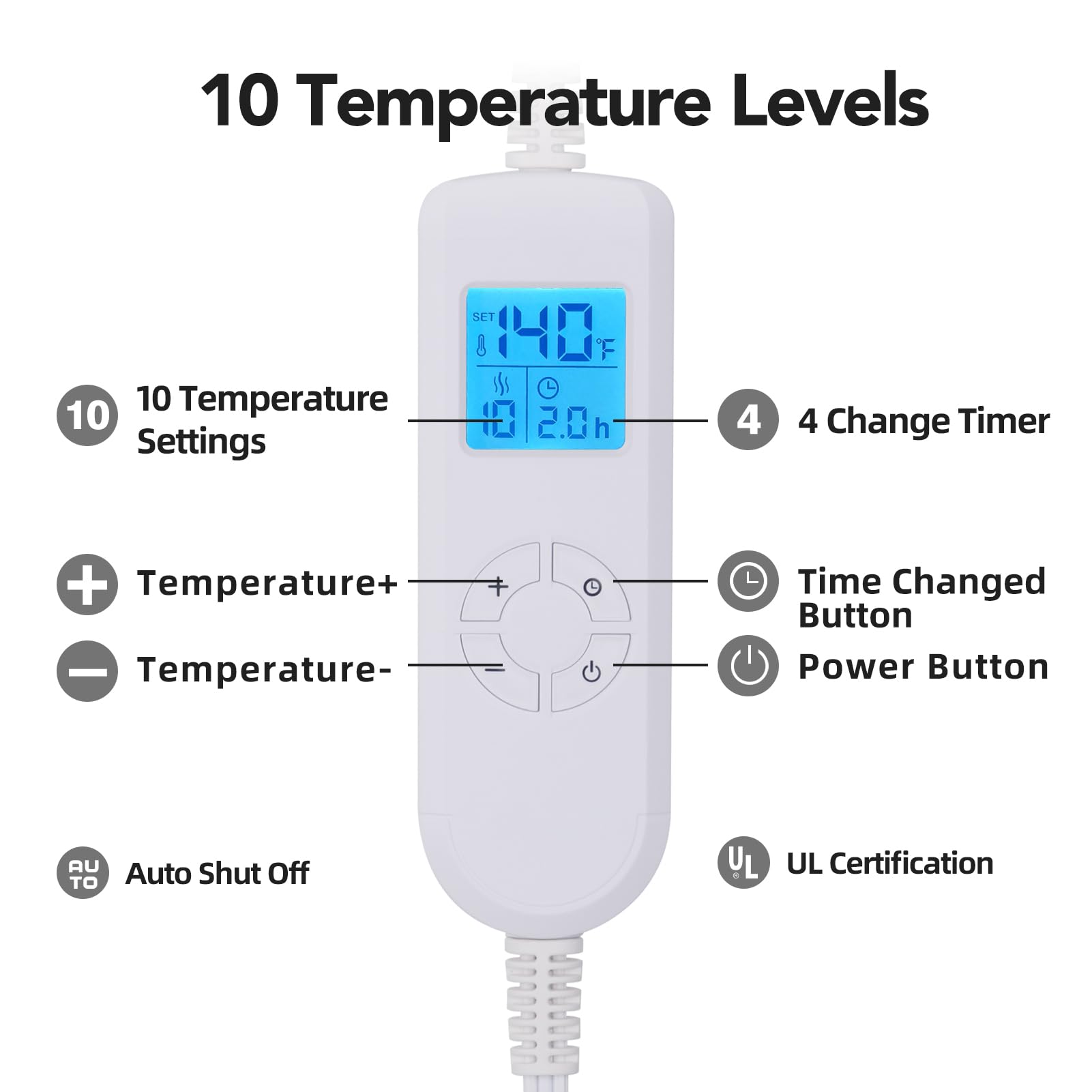 Ambershine 17''x33'' XXXL King Size Heating Pad with Fast-Heating Technology&10 Temperature Settings, Flannel Electric Heating Pad/Pain Relief for Back/Neck/Shoulders/Abdomen/Legs (Light Teal)