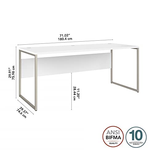 Bush Business Furniture Office Table with Open Metal Leg Design and Privacy Panel | Hybrid Large Computer Desk for Home Office | 72Wx30Lx30H