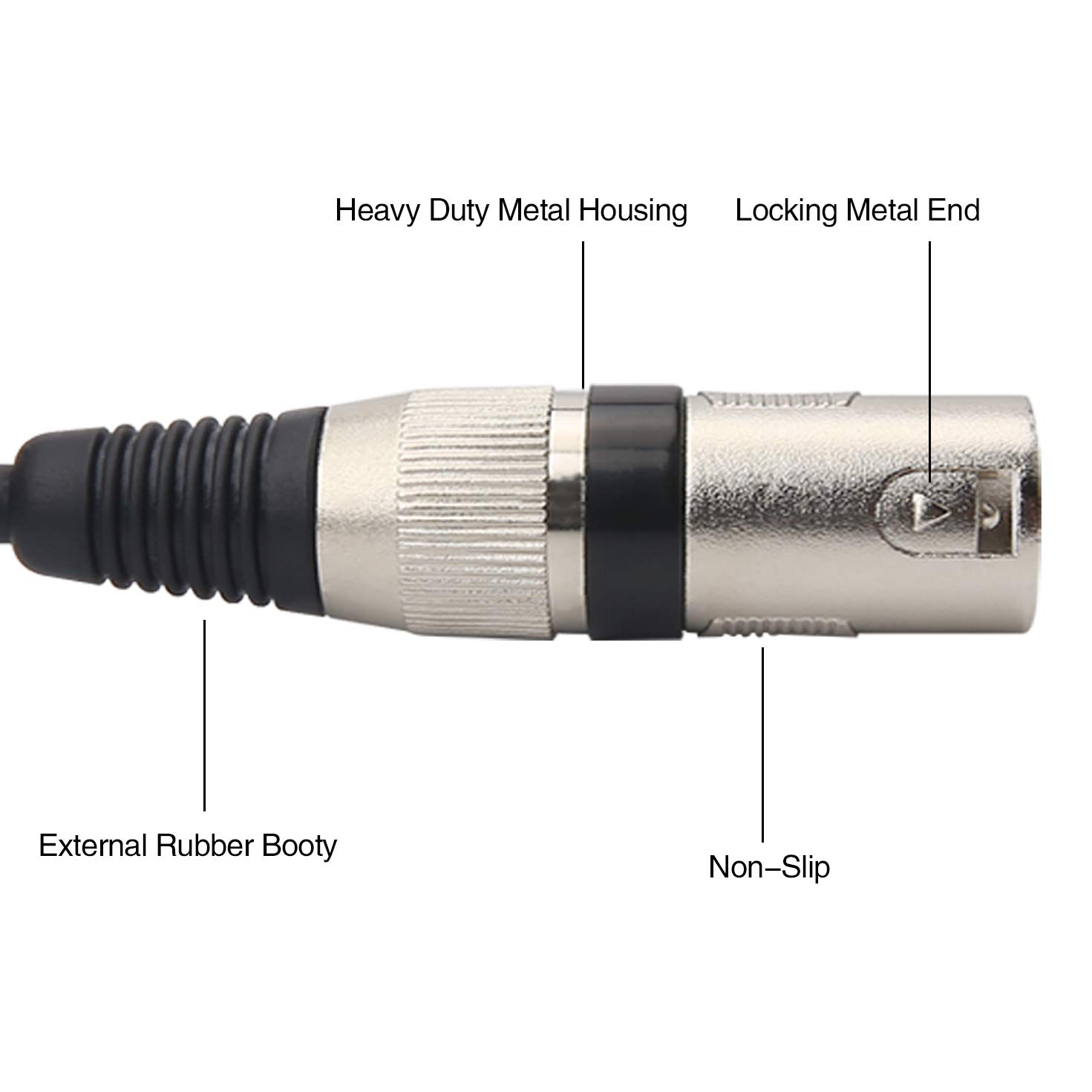 DISINO Dual RCA to XLR Male Y Splitter Patch Cable, Unbalanced 2 RCA/Phono Plug to 1 XLR Splitter Duplicator Lead Y-Cable Adapter -1.6feet/50cm