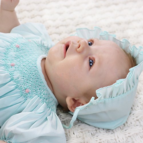 Petit Ami Baby Girls' Bishop Smocked Daydress, Newborn, White