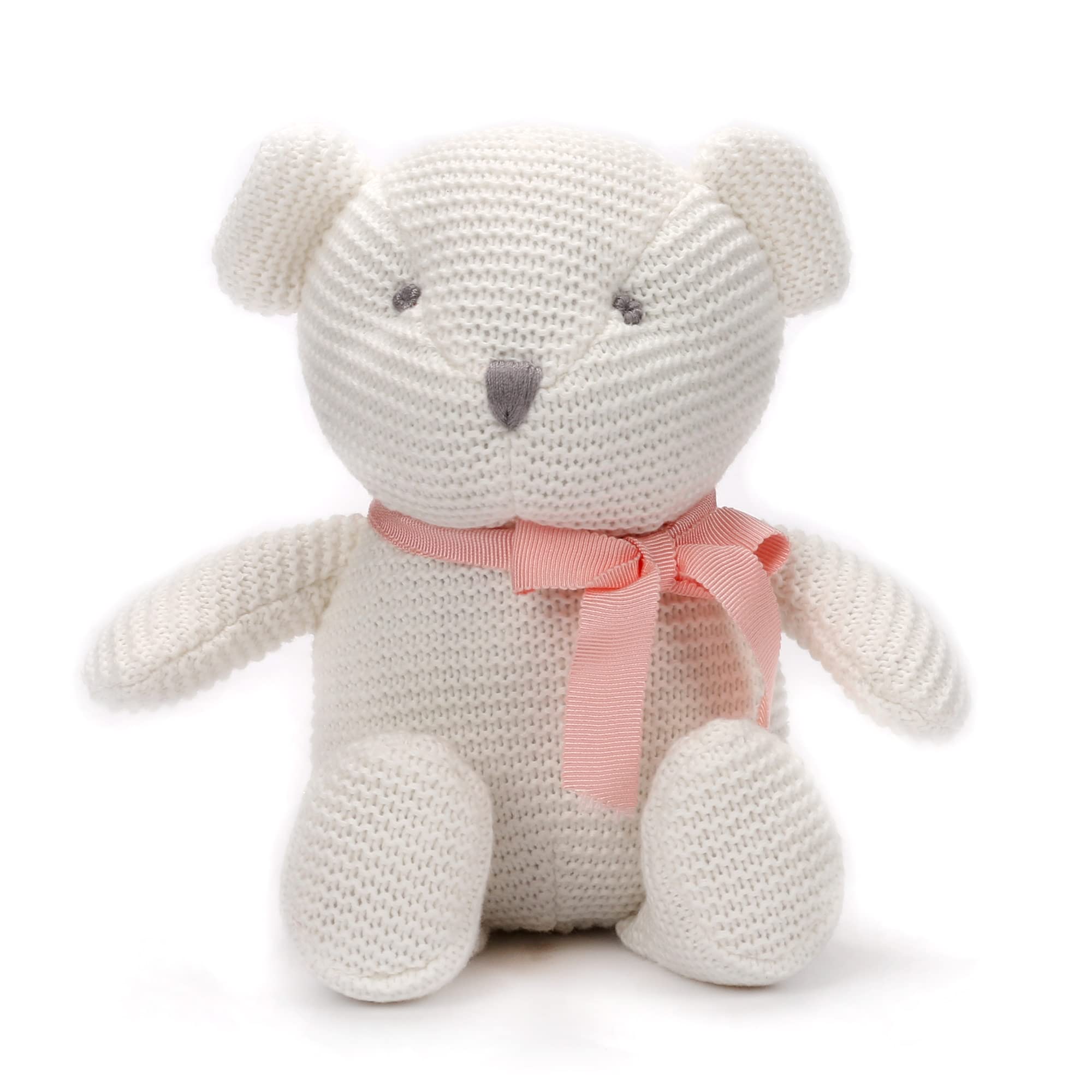 FLUFFYFUN Organic Baby Toys Pink Elephant Stuffed Animals 7.1"