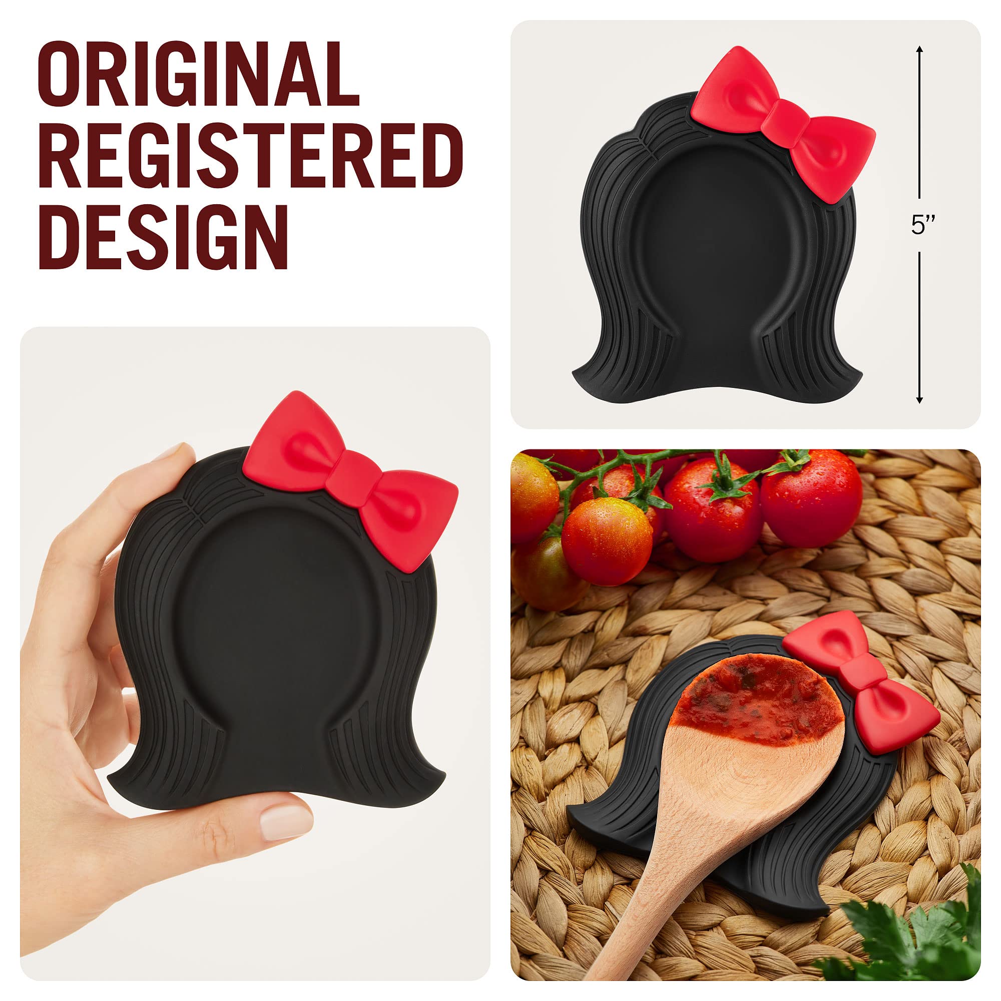 Betty's Fun Wig-Shaped Silicone Spoon Rest/Utensil Rest from a Series of Cool Kitchen Gadgets | 50s-Style Spoon Rest for Kitchen Counter | Original Kitchen Accessories by Monkey Business