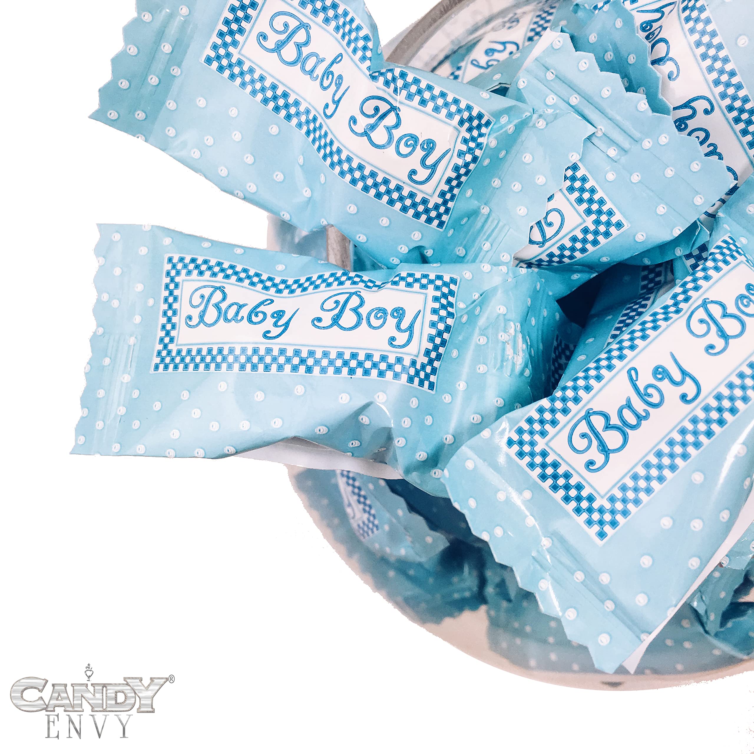 Baby Boy Buttermints - 13 oz. Bag - Approximately 100 Individually Wrapped Mints - It's a Boy Baby Shower Candy, Baby Reveal Party Favors
