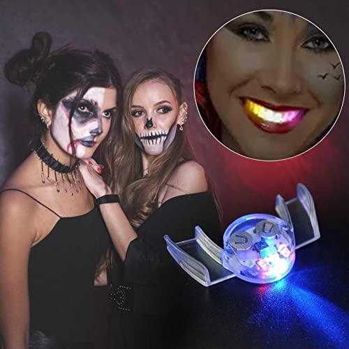 Brush Holder with Travel Halloween Glitter Dentures Glitter Strange Teeth Led Glitter Braces Color Novelty Teeth Veneer Teeth