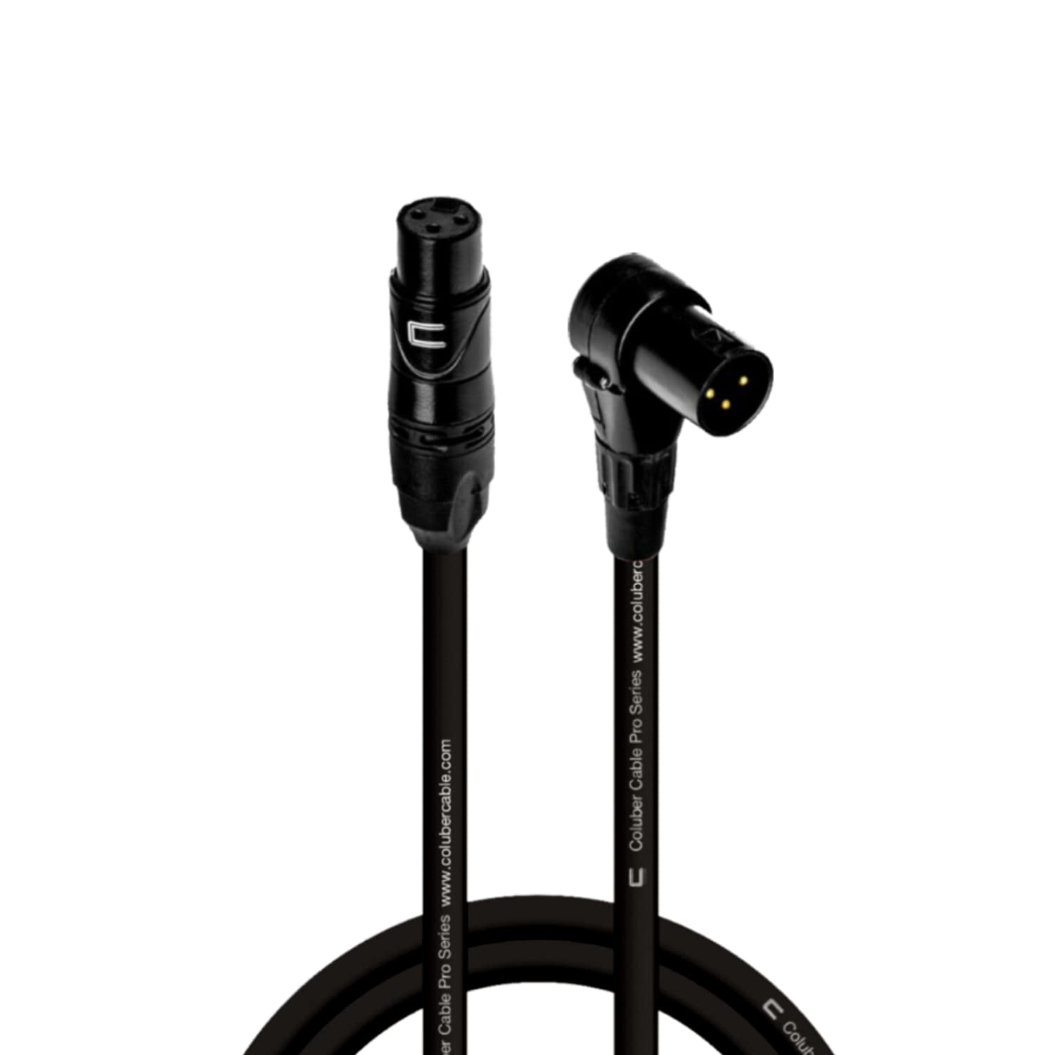Balanced XLR Cable Female to Right Angle XLR Male - 10 Feet Black - Pro 3-Pin Microphone Connector for Powered Speakers, Audio Interface or Mixer for Live Performance & Recording