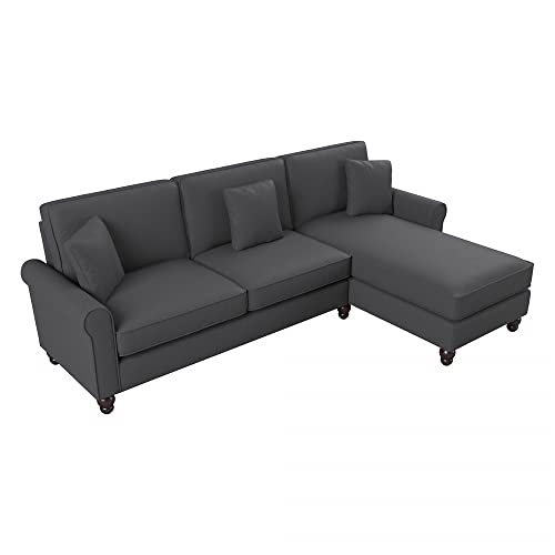 Bush Furniture Hudson 102-inch Stain-Resistant Contemporary Couch, Long Lasting Comfort, Easy to Assemble Pet-Friendly Living Room Sofa to Lounge, 102W, Charcoal Gray Herringbone